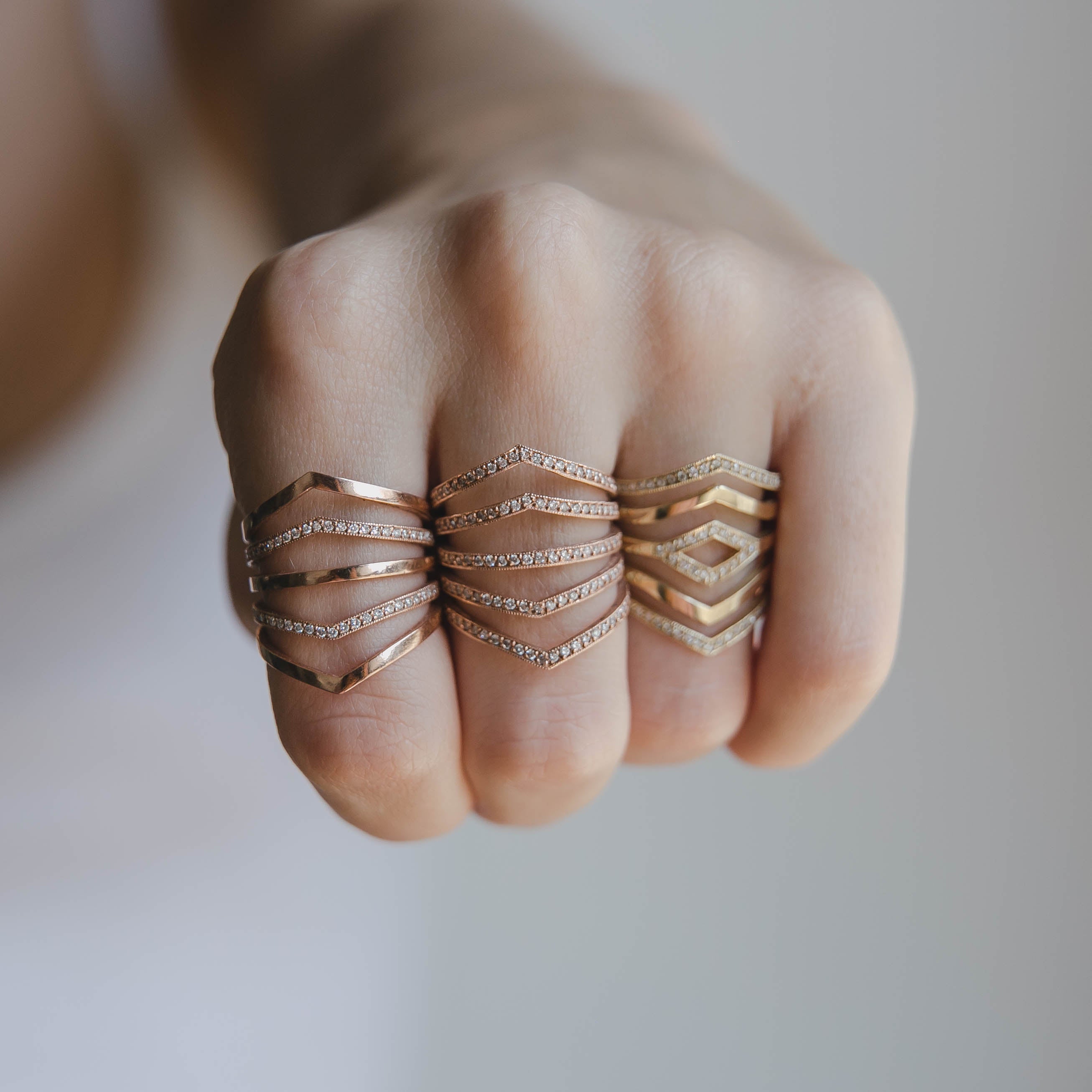 Zoë Chicco 14k Gold Pavé Diamond 5 Pointed Band Ring – ZOË CHICCO