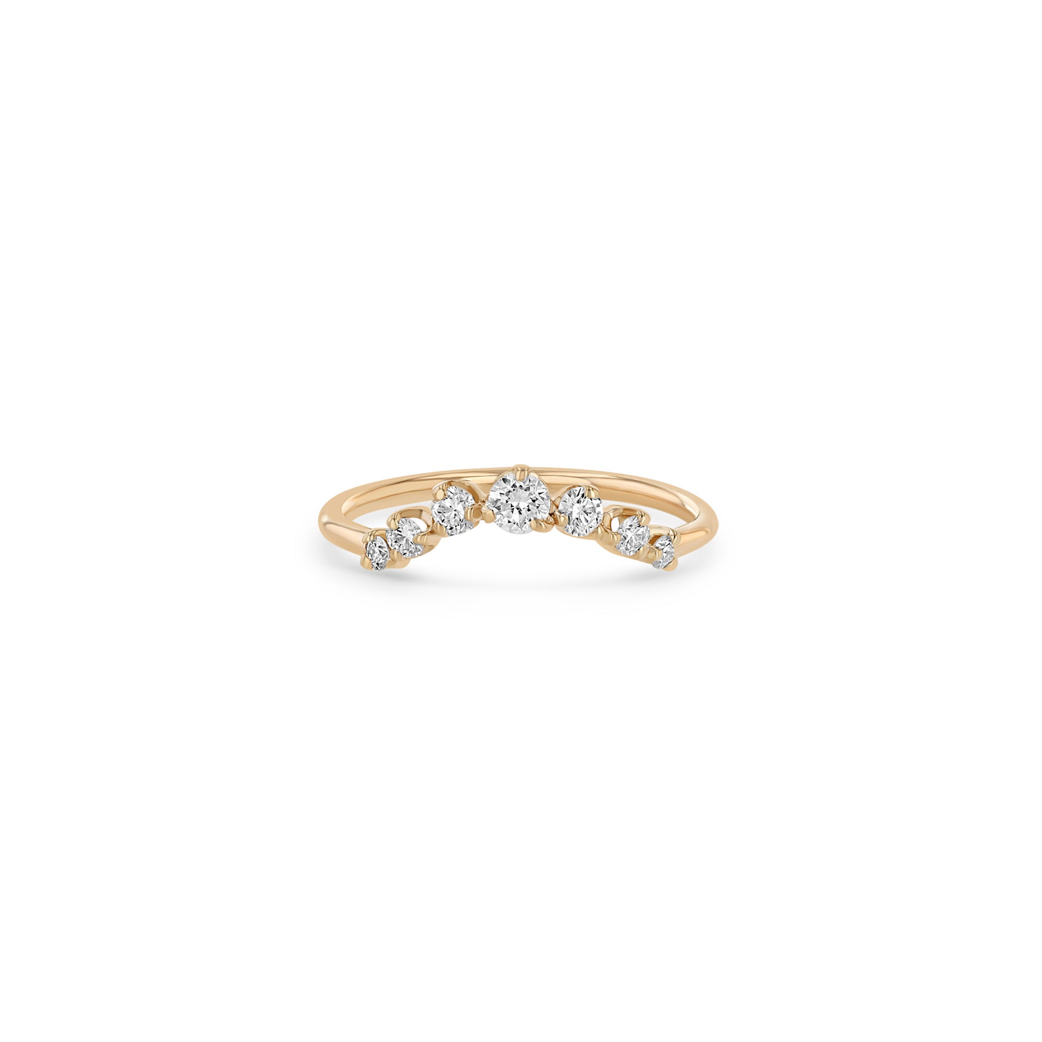Zoë Chicco 14k Gold Graduated Prong Diamond Curved Bar Ring – ZOË CHICCO