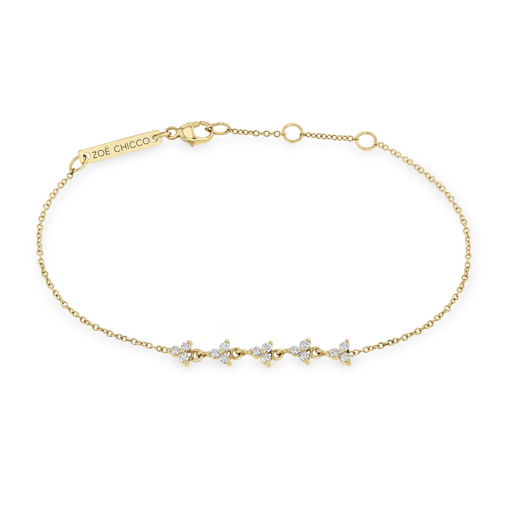 Zoë Chicco 14k Gold 5 Linked Diamond Trio Bracelet – ZOË CHICCO