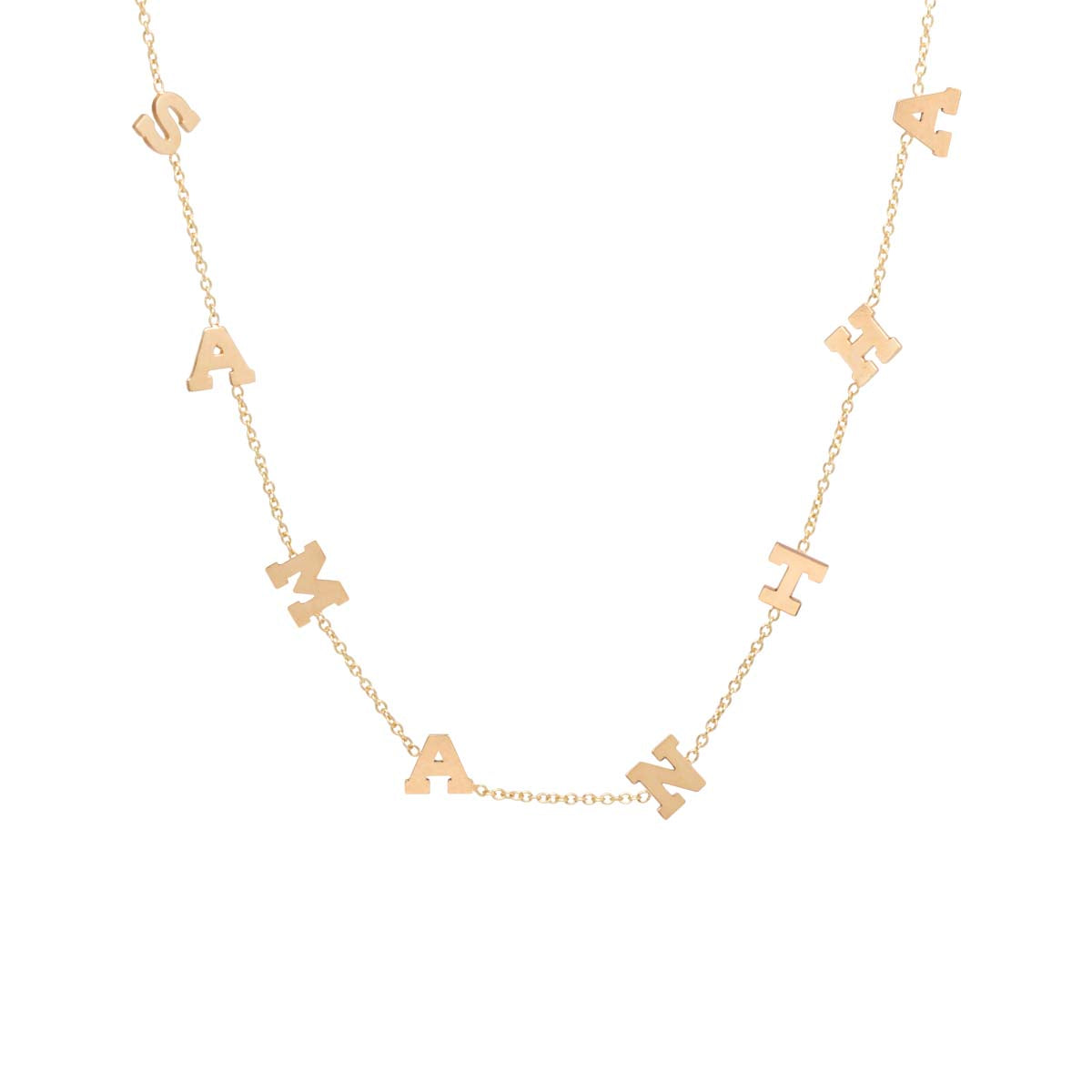 Zoë Chicco 14k Gold Scattered Block Letters Necklace – ZOË CHICCO