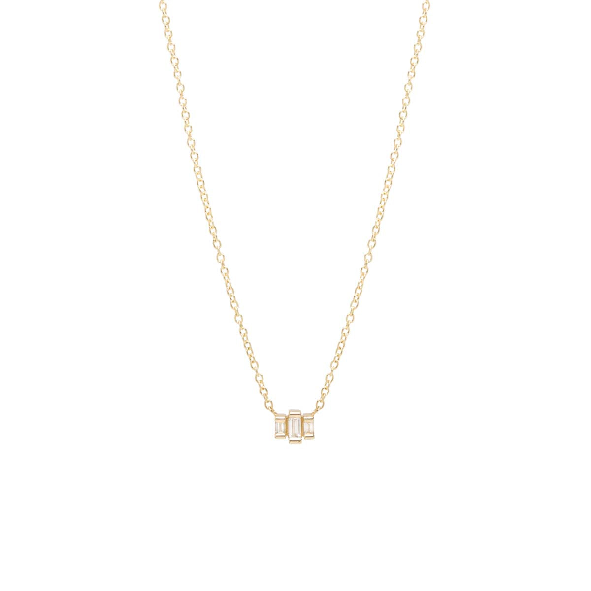 Zoë Chicco 14kt Gold Triple Mixed Baguette Diamond Necklace – ZOË CHICCO
