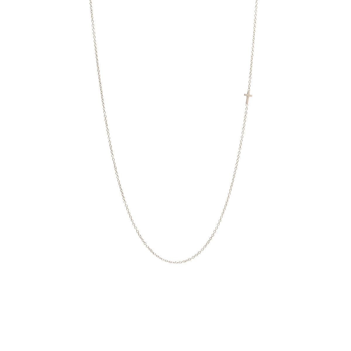 Zoë Chicco 14k Gold Itty Bitty Off-Center Cross Necklace – ZOË CHICCO