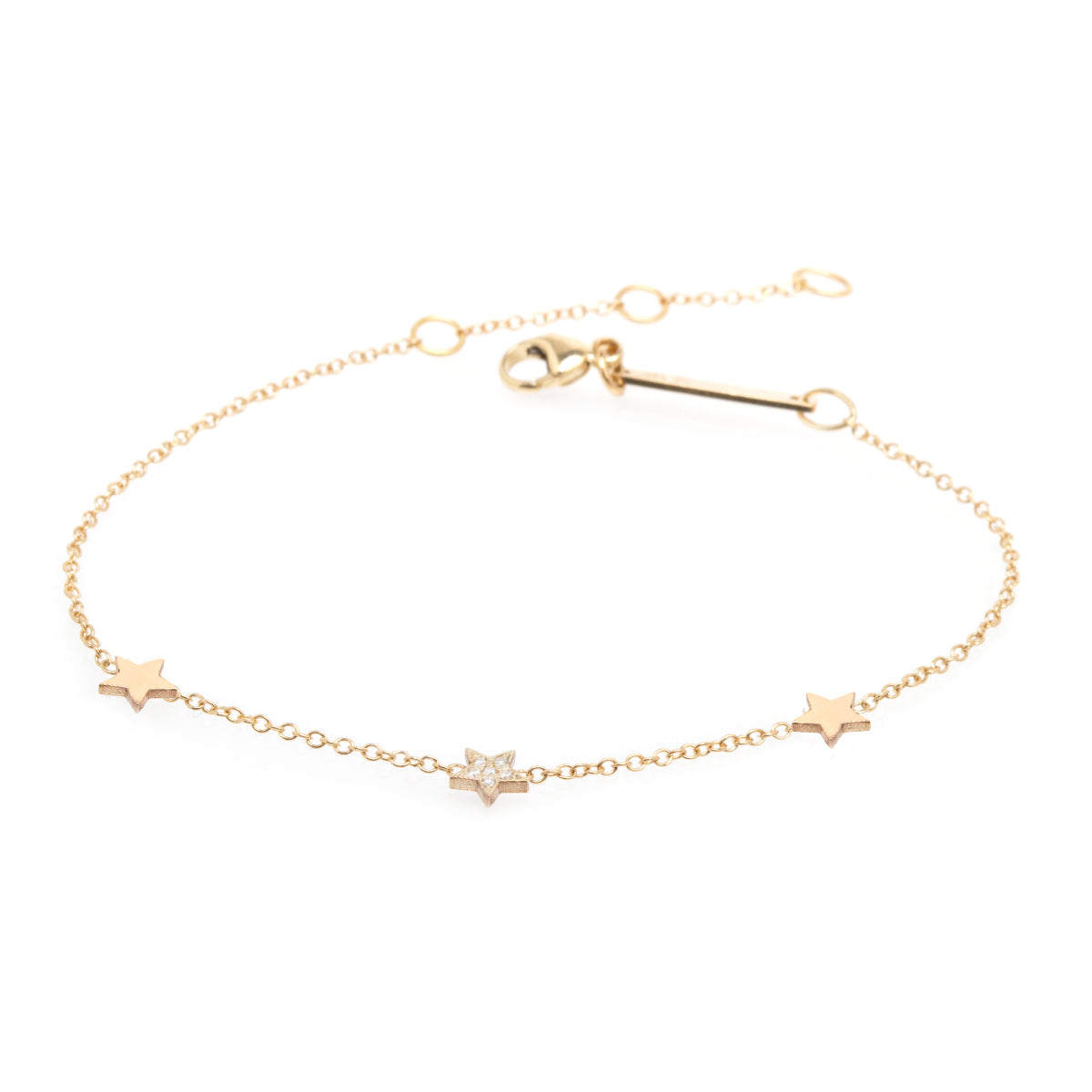 Zoë Chicco 14k Gold Itty Bitty Star Trio Station Bracelet – ZOË CHICCO