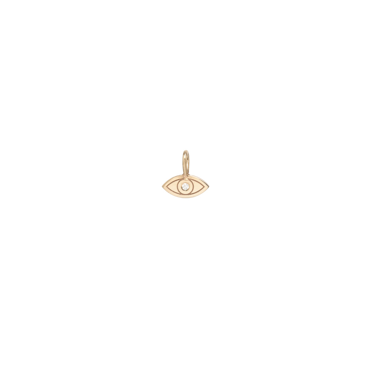 Zoe Chicco 14K Yellow Gold Midi Bitty Diamond Evil Eye Charm Gold